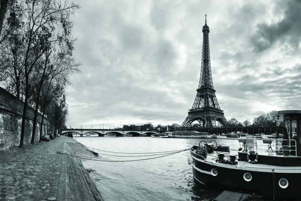 Fototapeta Černobílá Paříž Omyvatelný vlies 104x70.5
