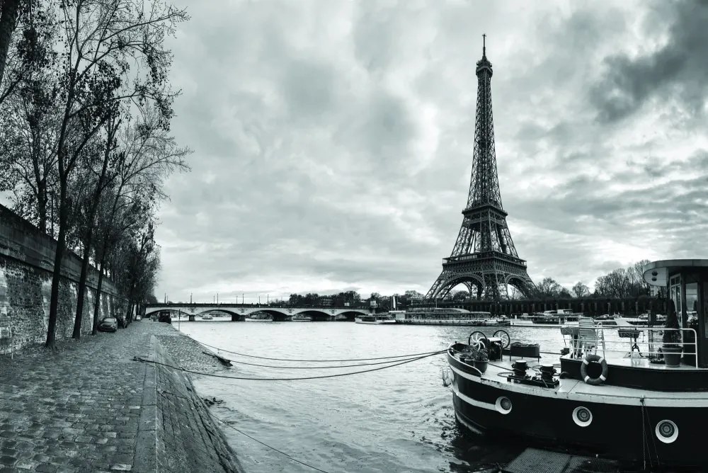 Fototapeta Černobílá Paříž Omyvatelný vlies 368x254