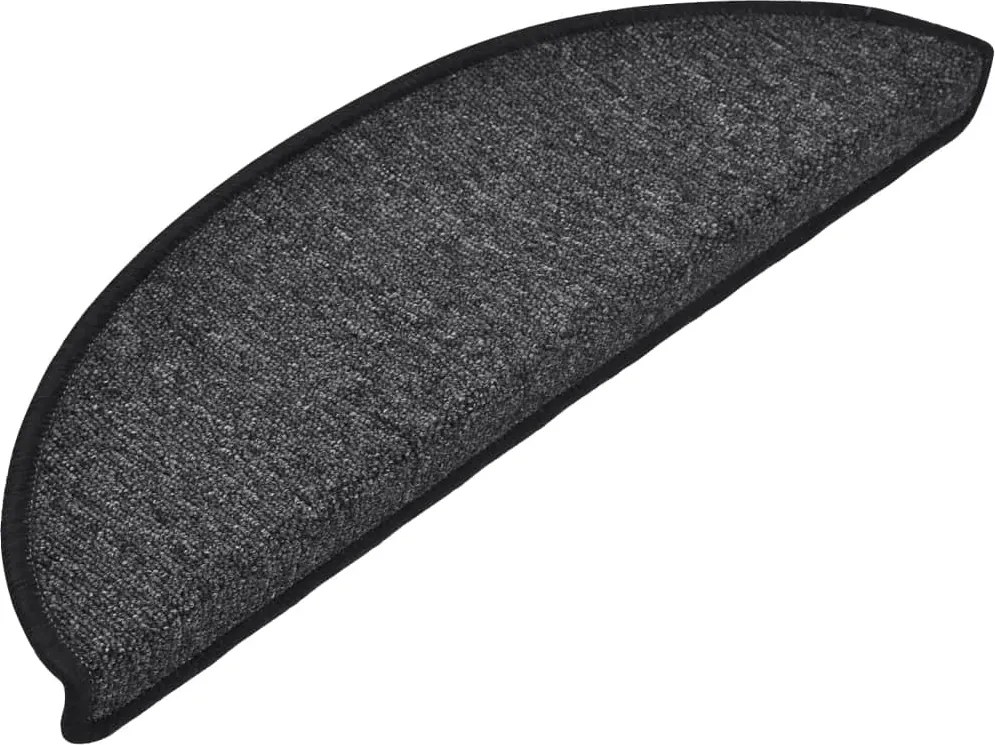 Schodové rohože 15 ks 56x17x3 cm antracitové půlkulaté 133876