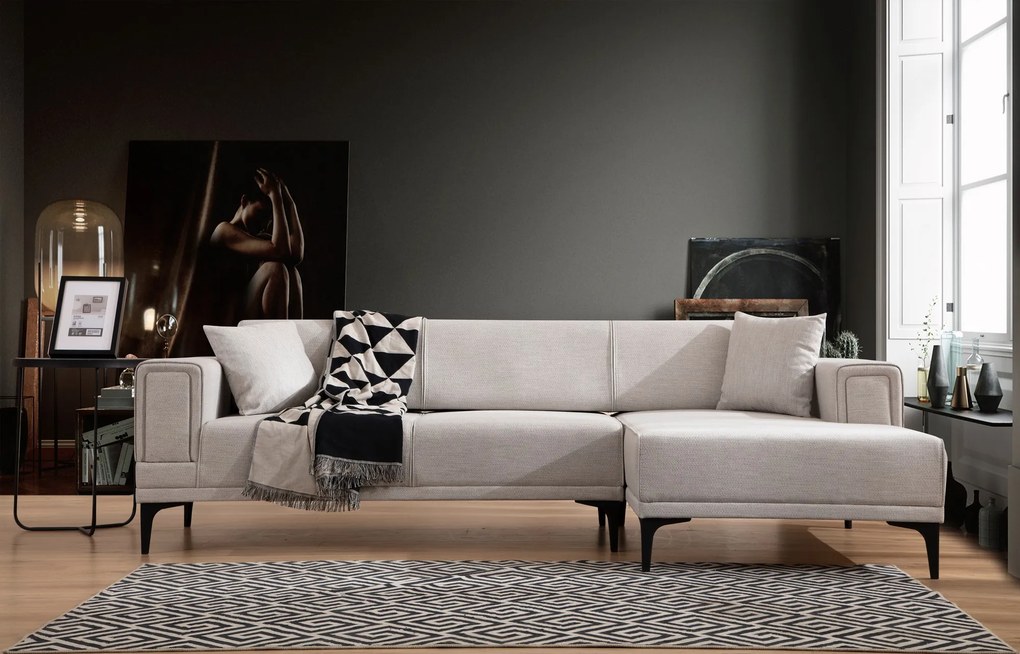 Hanah Home Rohová pohovka HORIZON krémová pravá
