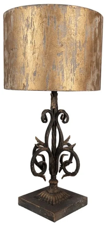 Stolní lampa s ozdobnou stojací nohou a zlatým stínidlem – 36x71 cm