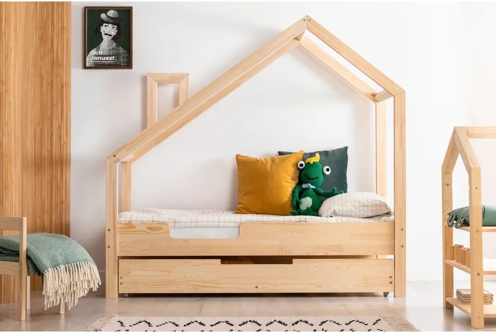 Adeko Dětská postel domeček Luna C Velikost postele: 140x90 cm Barva: dekor přírodní dřevo přírodní