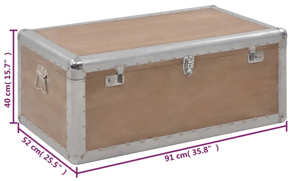 vidaXL Marketos Úložný box z masivního jedlového dřeva 91 x 52 x 40 cm hnědý