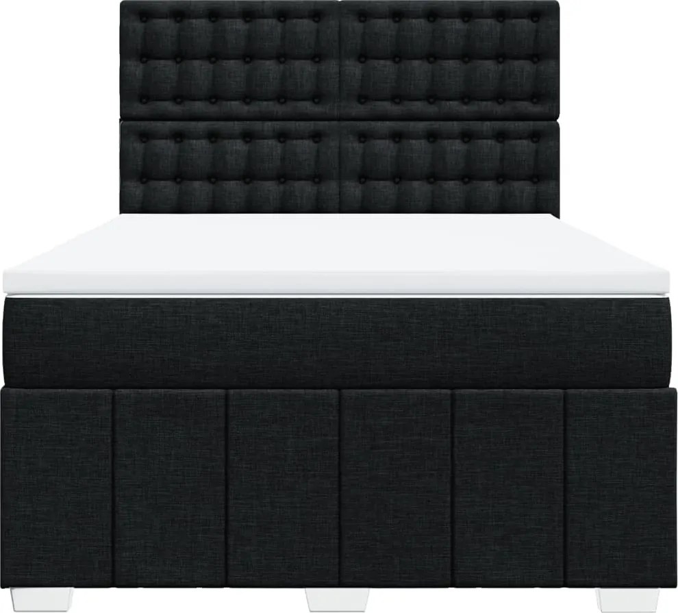 Box spring postel s matrací černá 140x200 cm textil 3294007