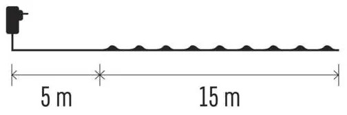 LED Vánoční venkovní řetěz 150xLED/20m IP44 teplá bílá