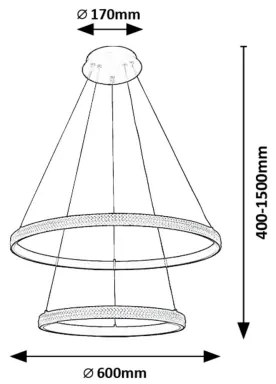 Rabalux 72259 - LED Lustr na lanku GRETE LED/60W/230V 3000K