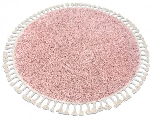 Dywany Łuszczów, Kusový koberec Berber 9000 pink kruh, 160x160 (průměr) kruh, růžová, obývací pokoj
