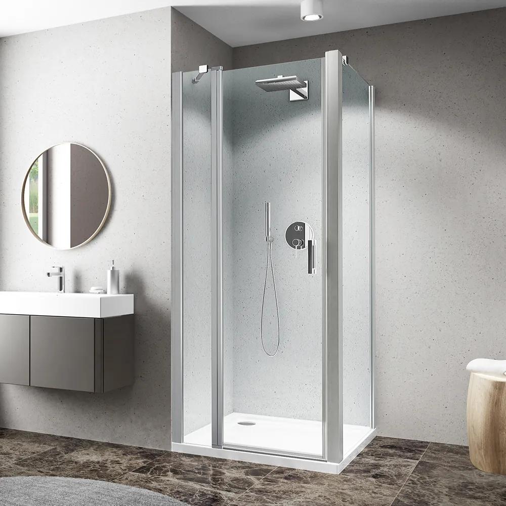 Roth Jednokřídlé sprchové dveře CI PIF pro instalaci do niky Varianta: šířka: 120 cm, orientace: Uni - (CI PIF 1200 - CI PIF 120200 NPE), Barva profilů a typ výplně: profily: černá (elox), výplň: transparent
