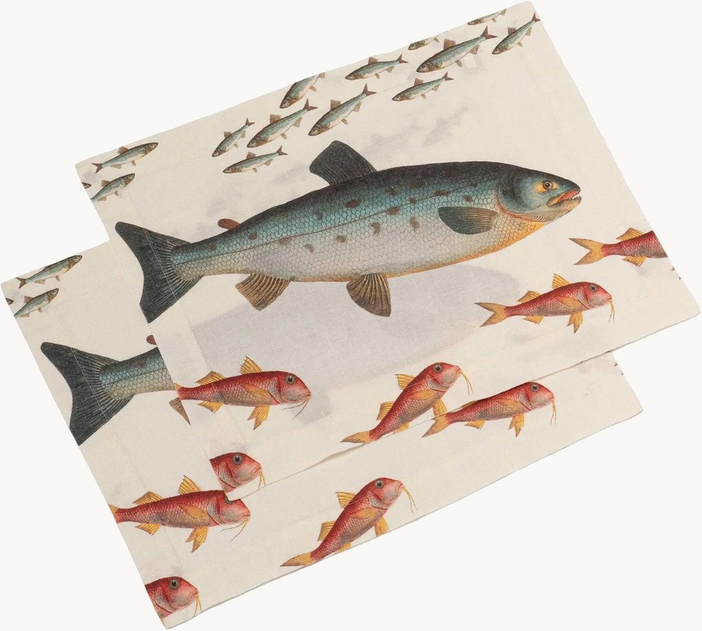 Sada lněných prostírání Sea Fish, 2 díly