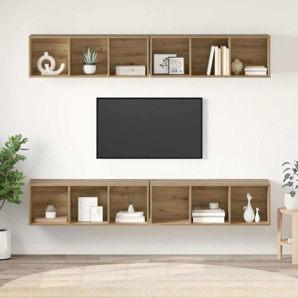 Sestava TV skříněk 4 ks Artisanový dub Kompozitní dřevo 3393536