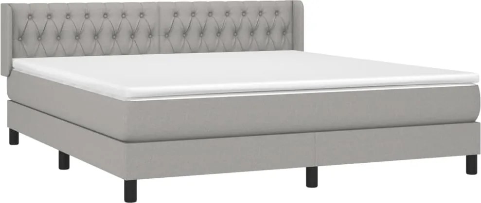 Box spring postel s matrací světle šedá 180 x 200 cm textil 3129969