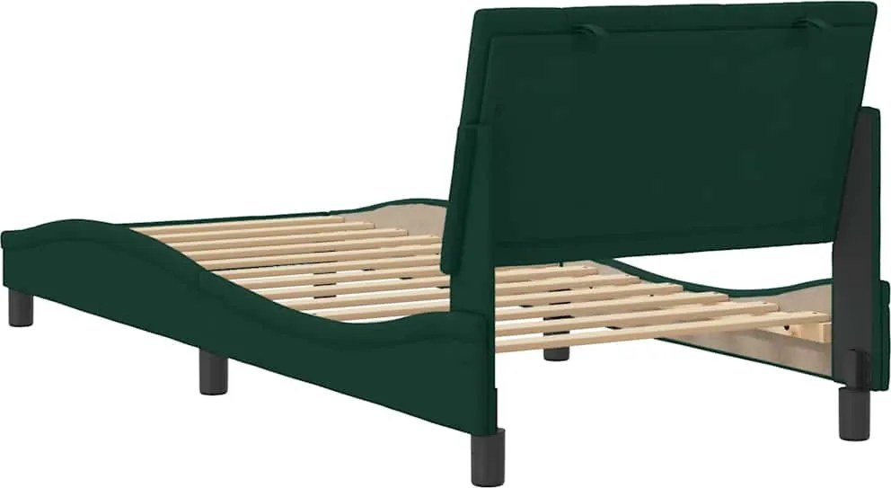 Rám postele bez matrace Hanko tmavě zelená 90 x 200 cm samet 3207828