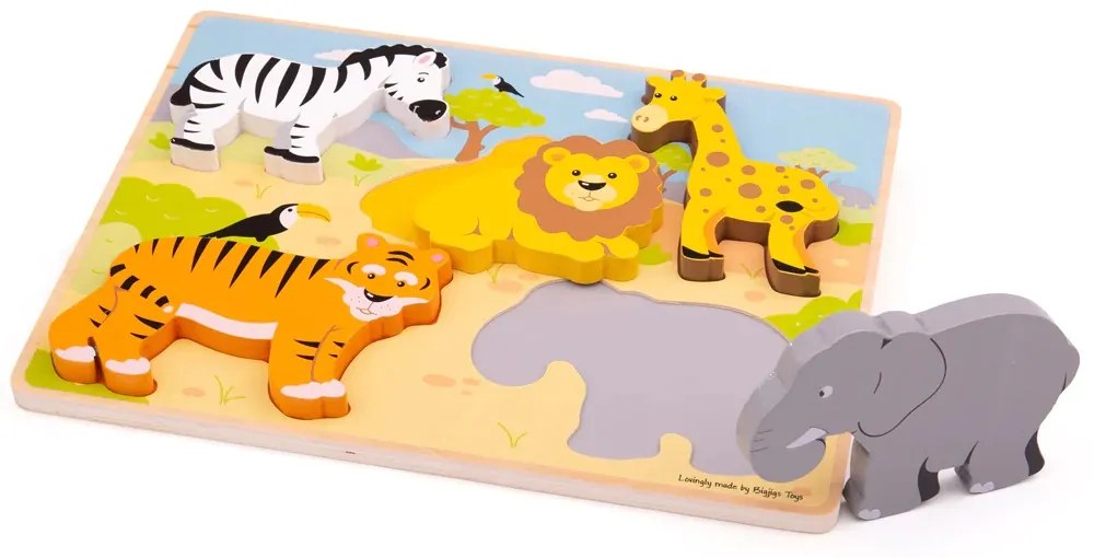 Bigjigs Toys Vkládací puzzle safari