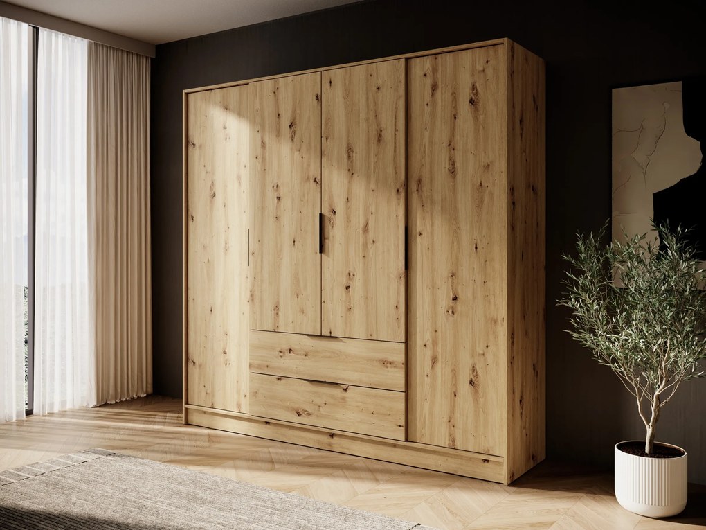 Šatní skříň Kelly 4D 206 cm dub artisan