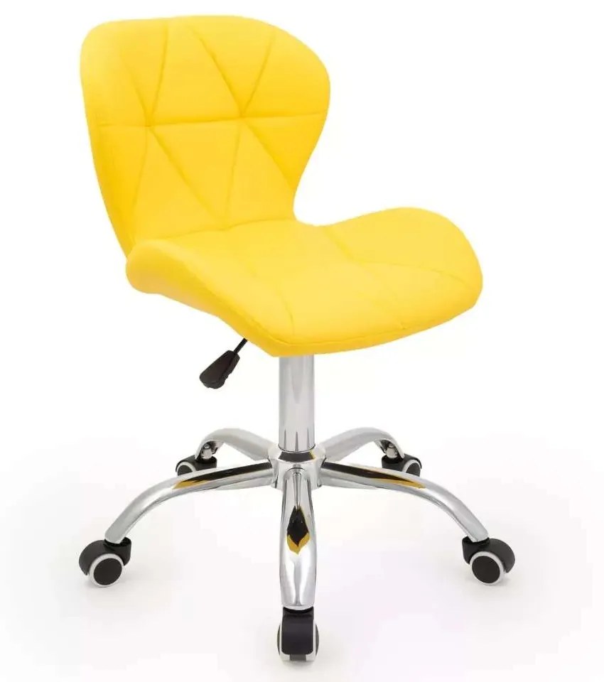 LuxuryForm DESIGN Židle LIVIO na stříbrné podstavě s kolečky - žlutá