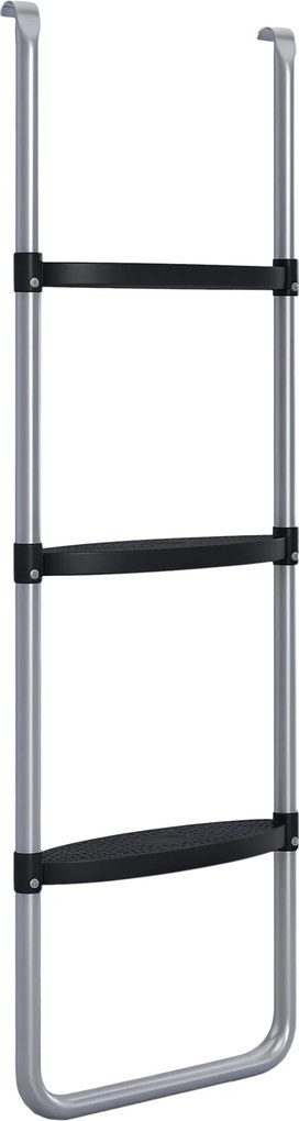 SPORTNOW Ocelový Trampolínový Žebřík 3 nebo 2 Kroky s Širokými Stupni a 2 Háky, Nosnost 120 kg, 110x32 cm, Stříbrný
