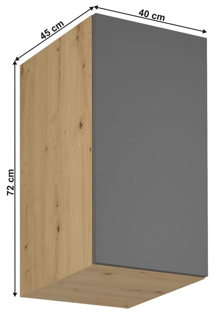 Horní skříňka, dub artisan/šedý mat, univerzální, LANGEN G40G
