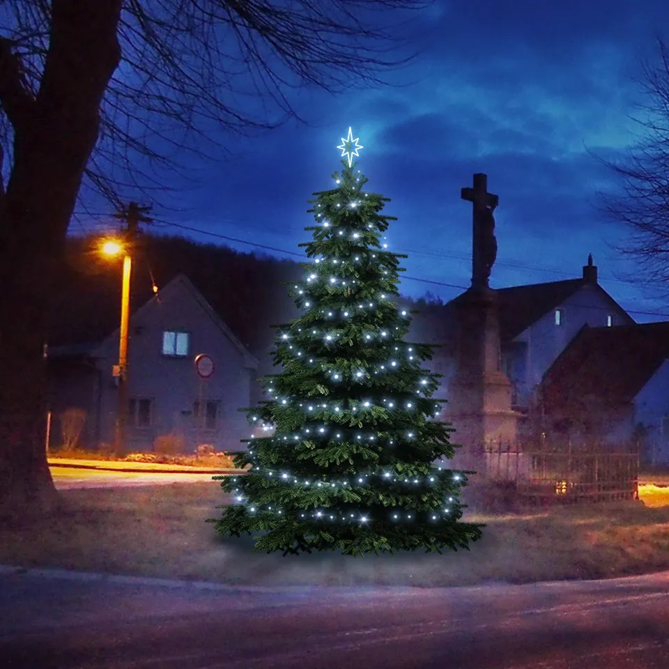 LED světelná sada na stromy vysoké 3-5 m, ledová bílá