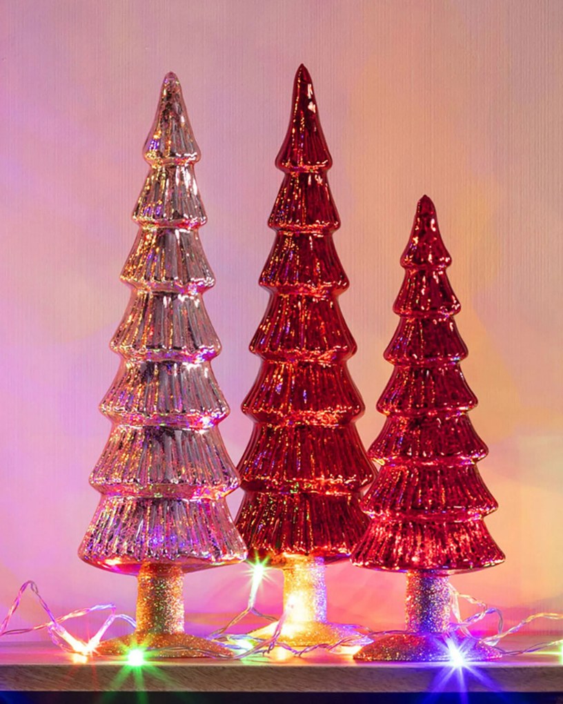 Dekorace Red Christmas Tree 36cm