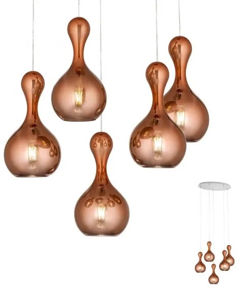 Redo Závěsné svítidlo Lob 5 Barva: Champagne