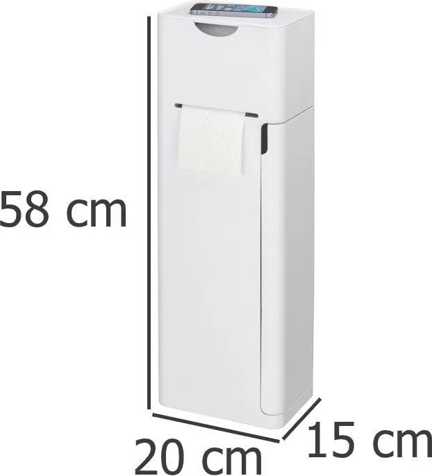 Stojan na toaletní papír s držákem na toaletní papír a toaletním kartáčem IMON, bílý, WENKO