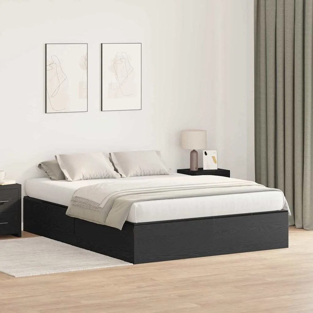 Rám postele s úložným prostorem Černý dub 140 x 190 cm 3335430