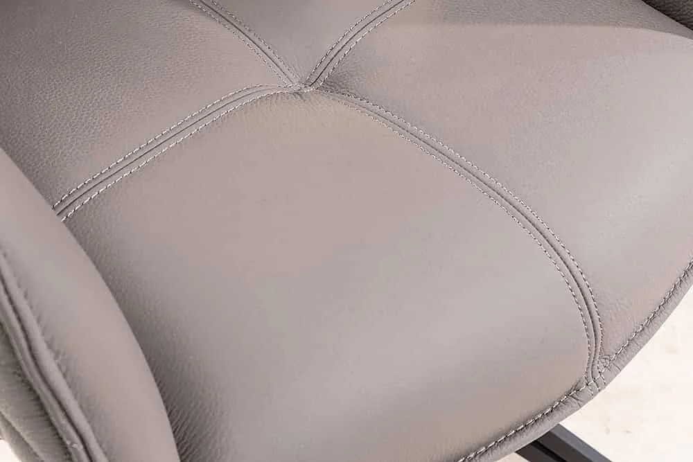 Designová otočná židle Natasha taupe kůže