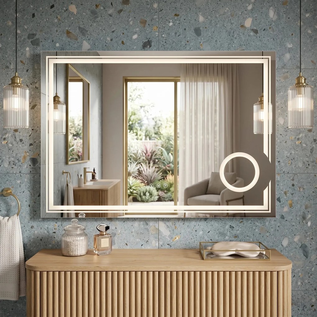 Rea Zrcadlo 80x60 cm s LED osvětlením HOM-01806