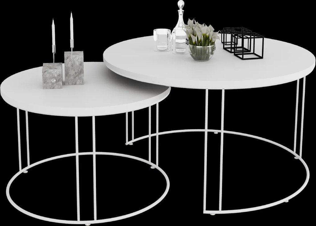 ADRK Furniture Konferenční stolek 2v1 ETTA CT-ETT-W-W