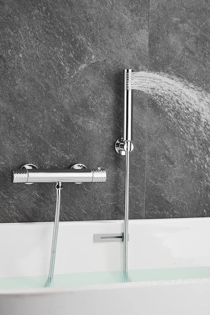 Gamma Gamma, nástěnná sprchová termostatická baterie s ruční sprchovou soupravou, chromová, GMA-BRYPNT-CH