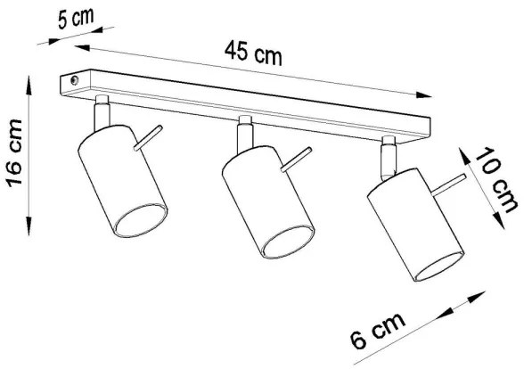 Sollux SL.0451 - Stropní bodové svítidlo RING 3xGU10/10W/230V