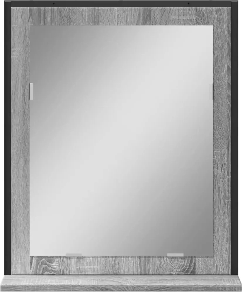 vidaXL Koupelnové zrcadlo s poličkou 50x12x60 cm kompozit [842419] Barva: kouřový dub