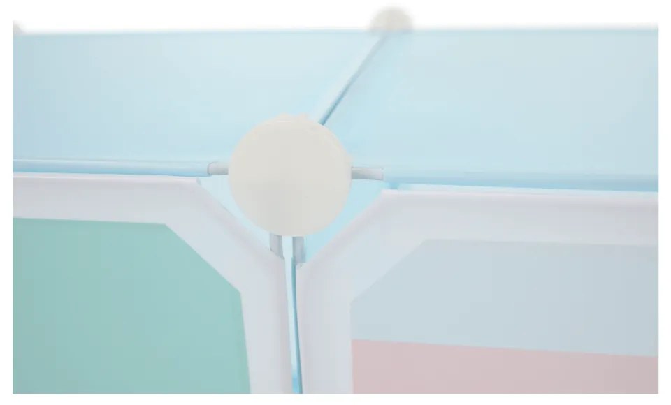 Dětská modulární skříň, modrá/dětský vzor, FRIN