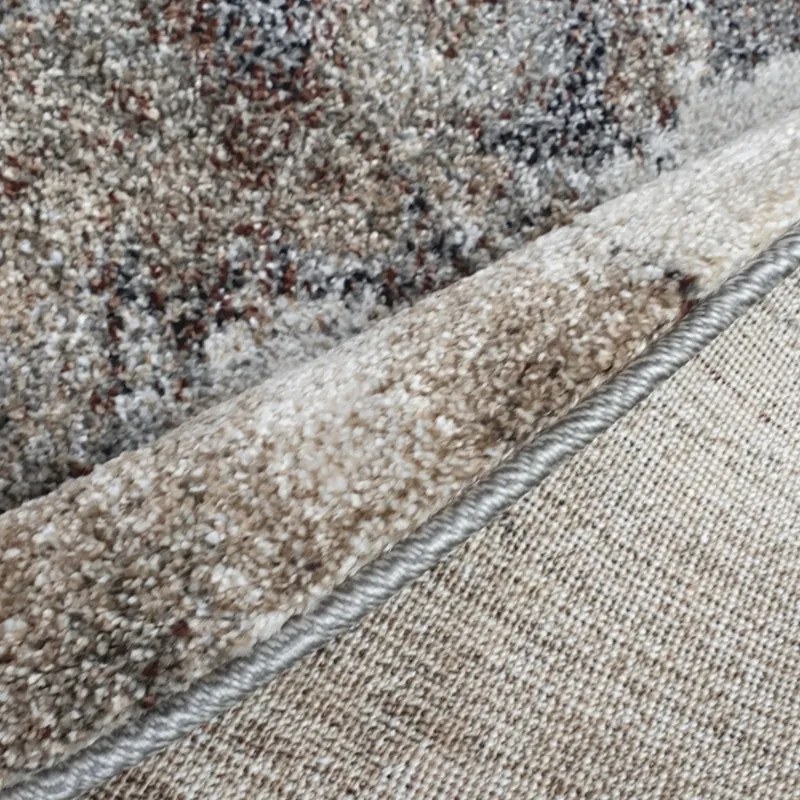 Spoltex, Kusový koberec Universe 841-86 grey/beige kruh, 200x200 (průměr) kruh, šedá, obývací pokoj