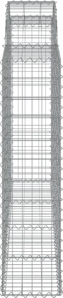 Klenuté gabionové koše 2 ks 200x30x120/140cm pozinkované železo 3146131
