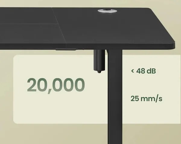 Elektricky nastavitelný psací stůl Vasagle Foral 160 cm černý