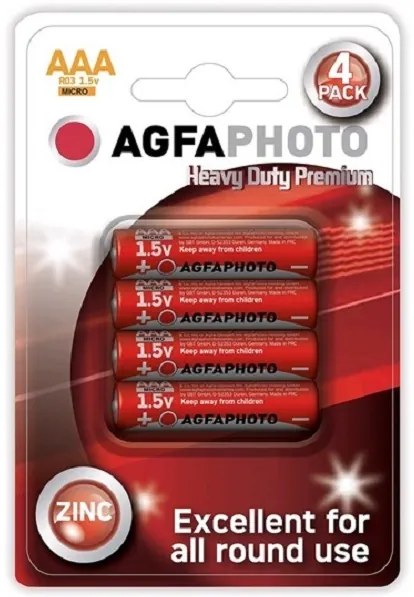 AgfaPhoto Zinková baterie 1,5V R03/AAA, 4ks blistr