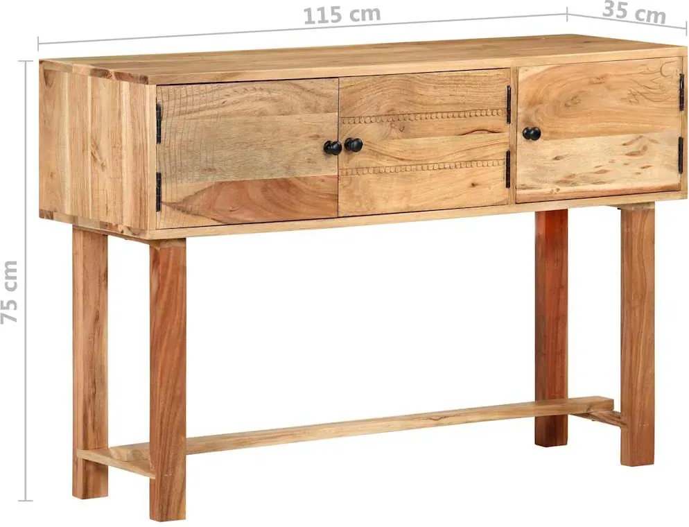 Příborník 115 x 35 x 75 cm masivní akáciové dřevo 322670