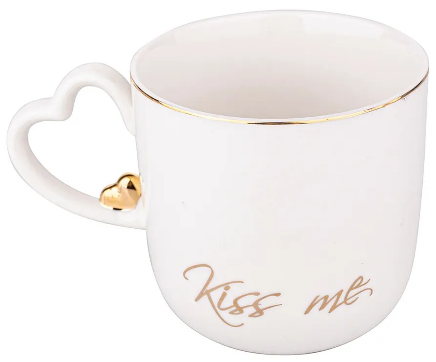 Altom Porcelánový hrnek Kiss Me 400 ml, bílá