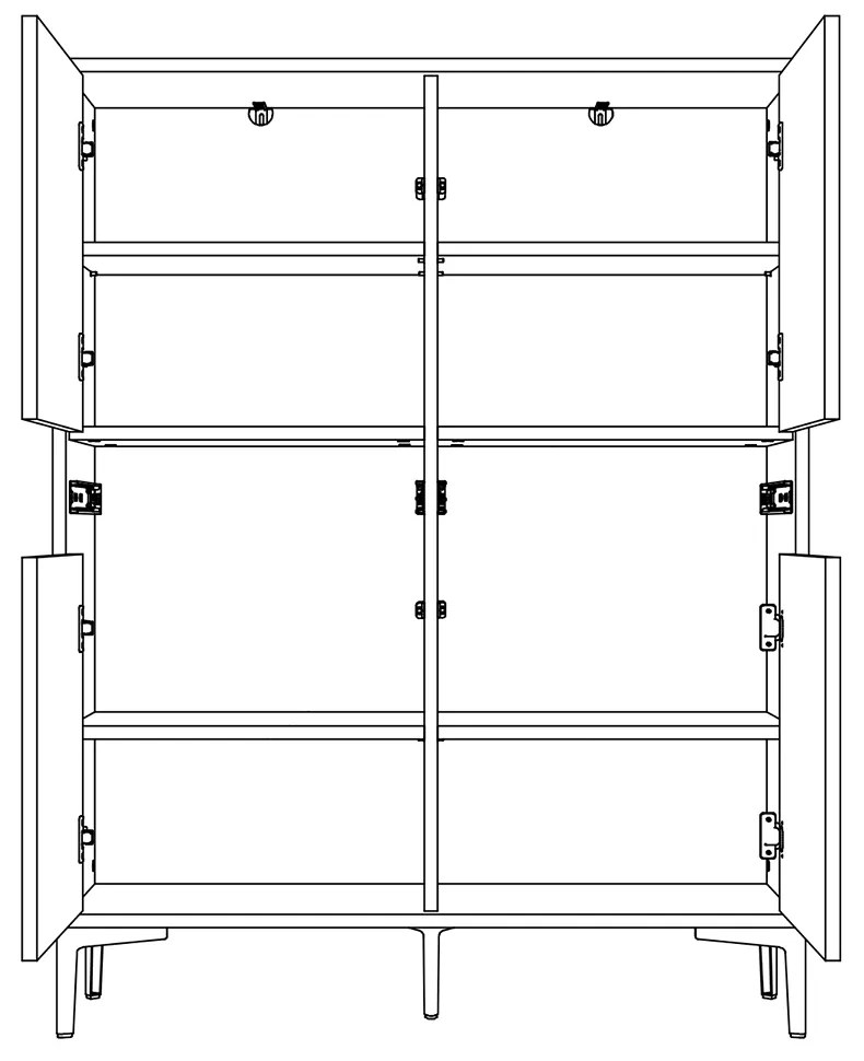 UNO | komoda W4D2S | 102,7 cm | béžová | lamino o síle 18 mm