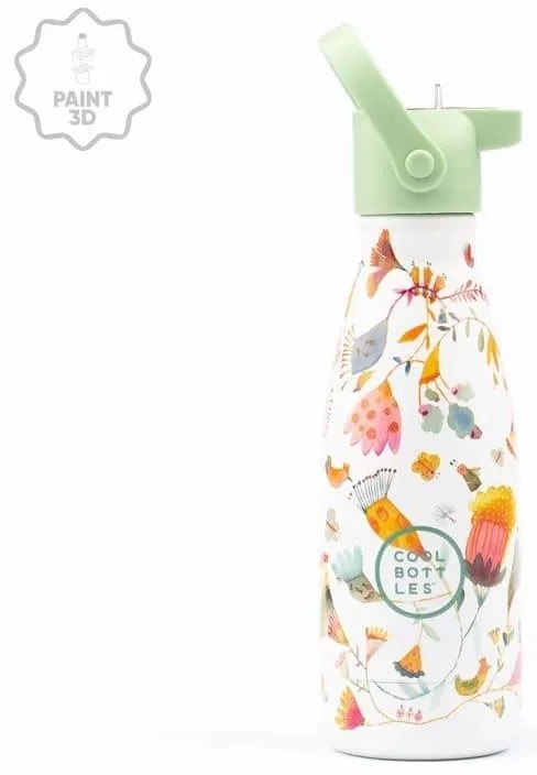 Láhev na pití cool bottles kids 3d spring flowers, třívrstvá, 260 ml