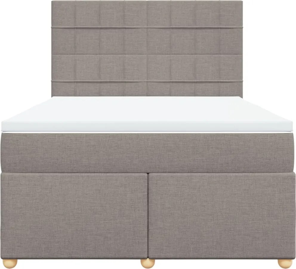 Box spring postel s matrací taupe 140x200 cm textil 3293607
