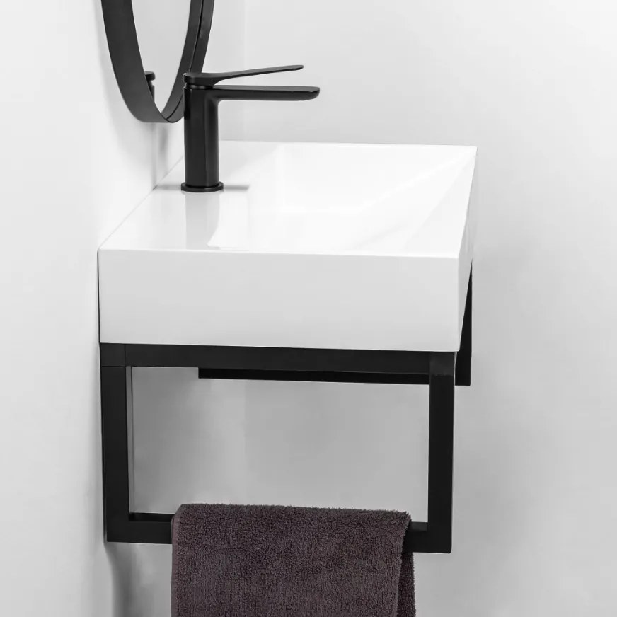 Rea Goya závěsný rám pro umyvadlo 60 x 37 cm, černá, REA-U6534