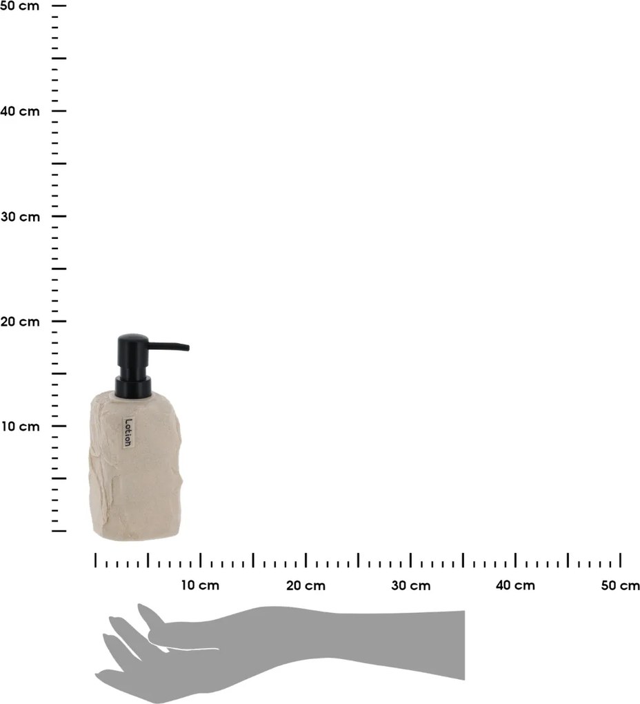Dávkovač mýdla Paola, písková/s černými prvky, 400 ml