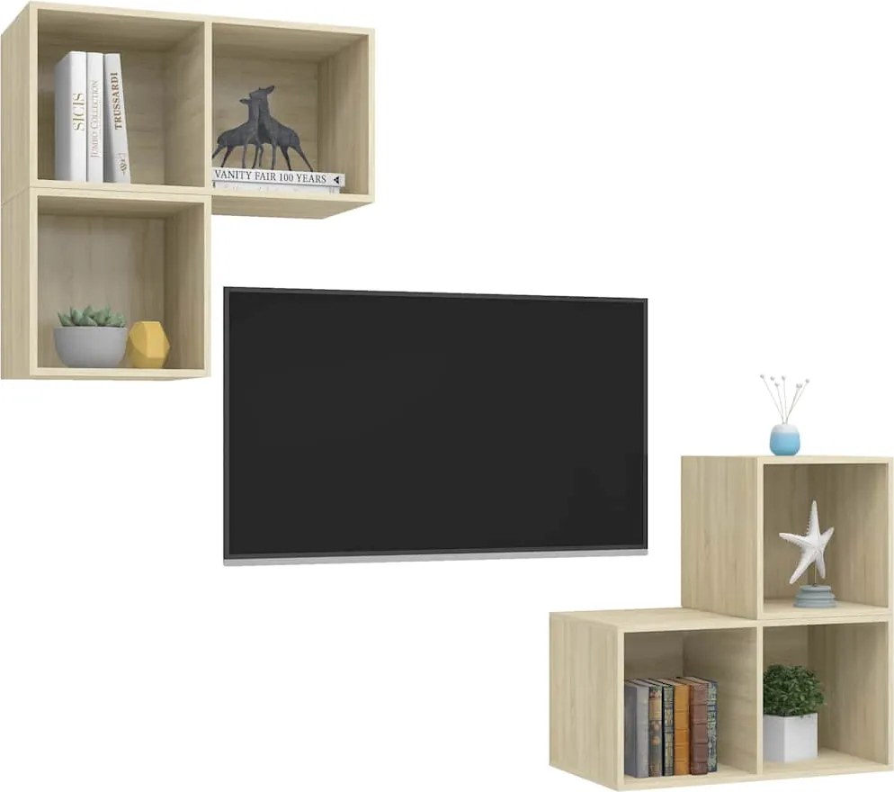 4dílný set TV skříněk dub sonoma kompozitní dřevo 3079766