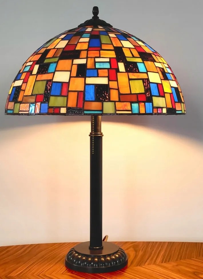 noční vitrážová stolní lampa Moza H-60 cm