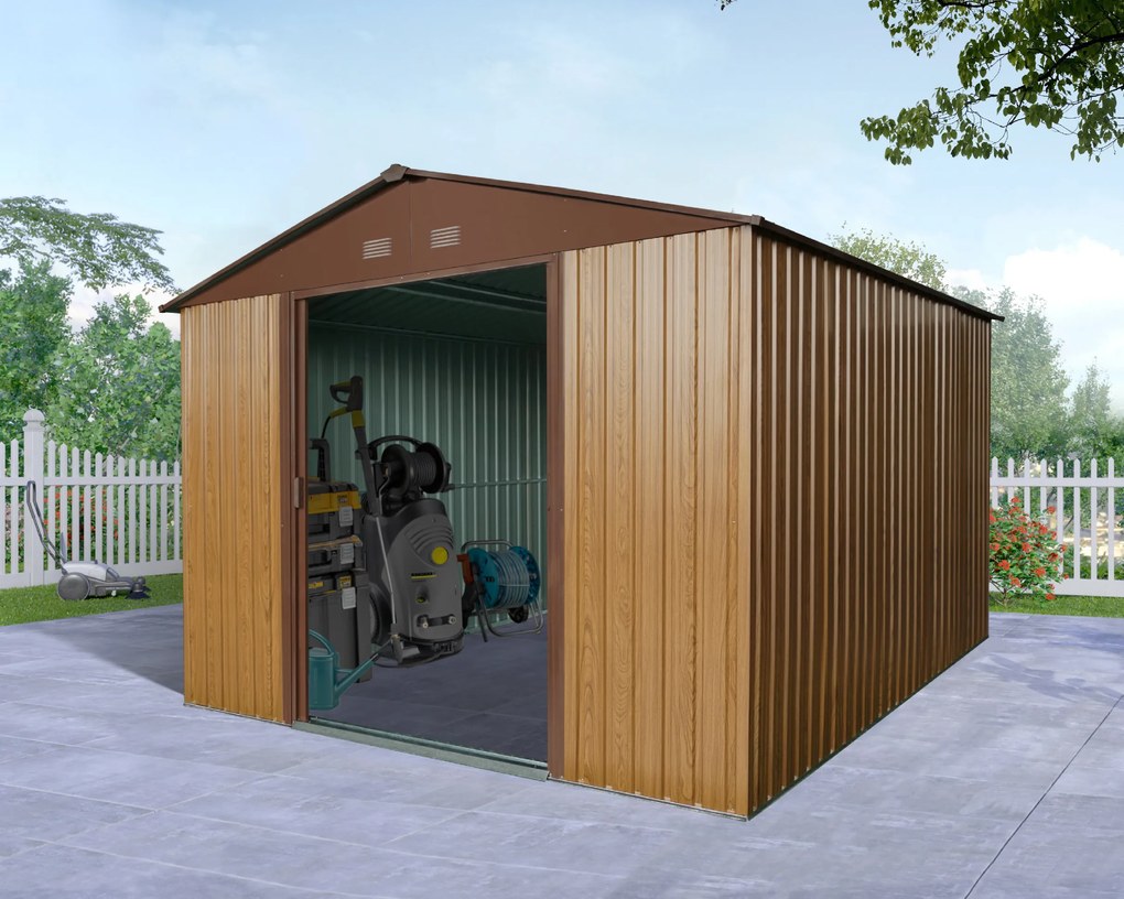 Zahradní domek BestBerg ZDB-9D / 9 m² / 279 x 324 x 211 cm / dekor dřevo/hnědá