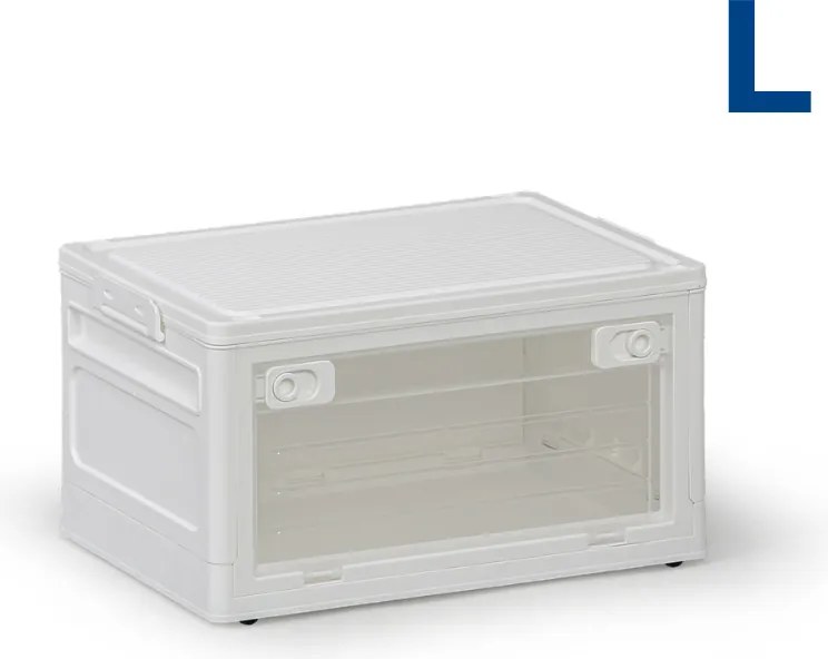 Skládací úložný regálový box L 37 l, 459x320x250 mm, bílý