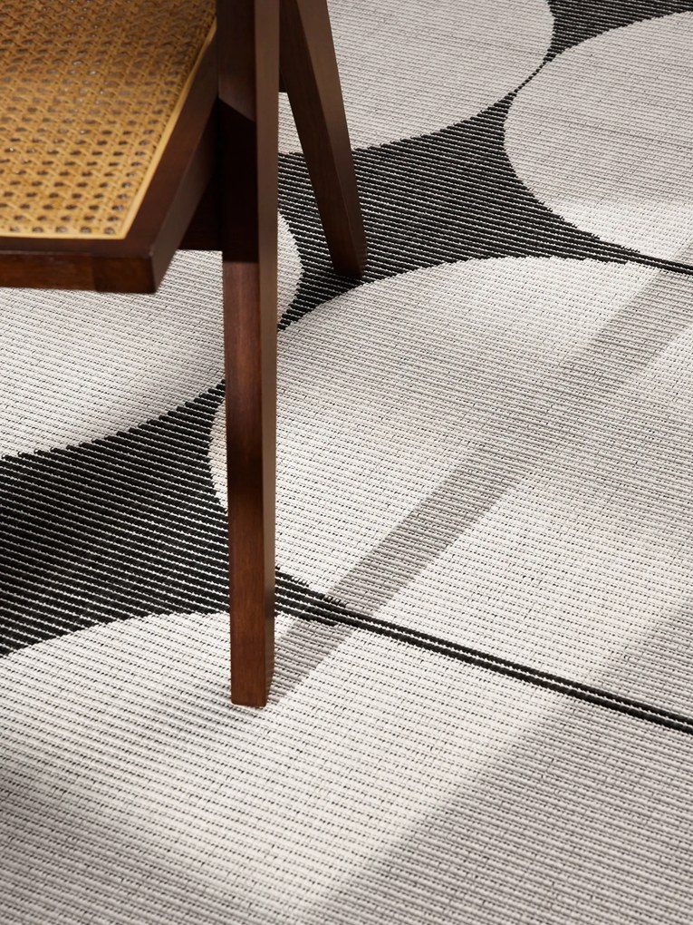 NORTHRUGS, Kusový koberec Duet Bowen 106244 Black/White - na ven i na doma, 160x230, černobílá, chodba / předsíň