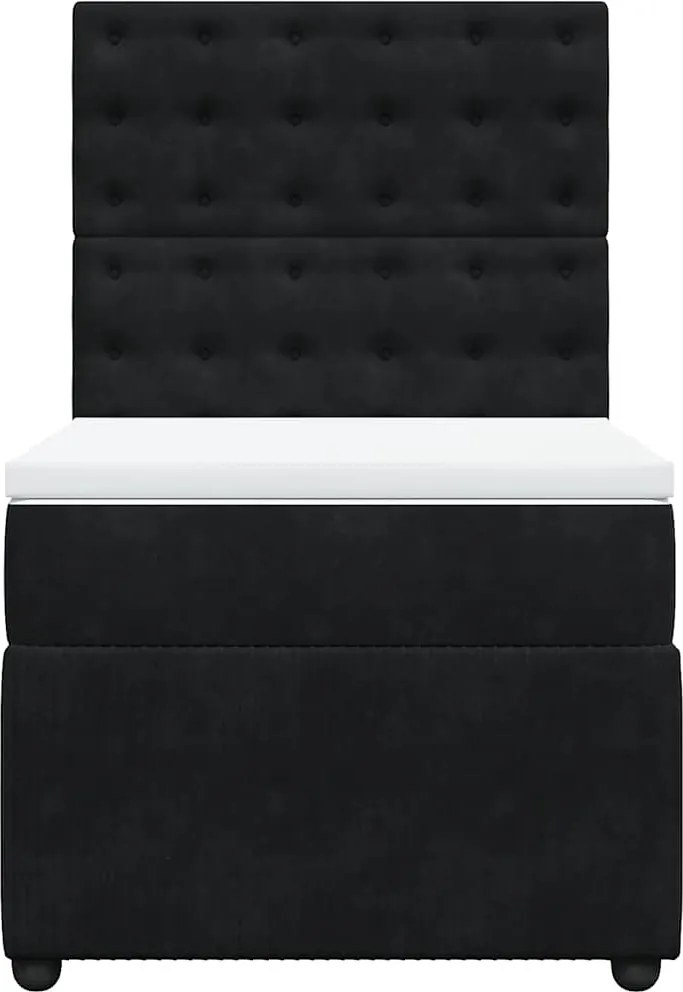 Box spring postel s matrací černá 100x200 cm samet 3292276
